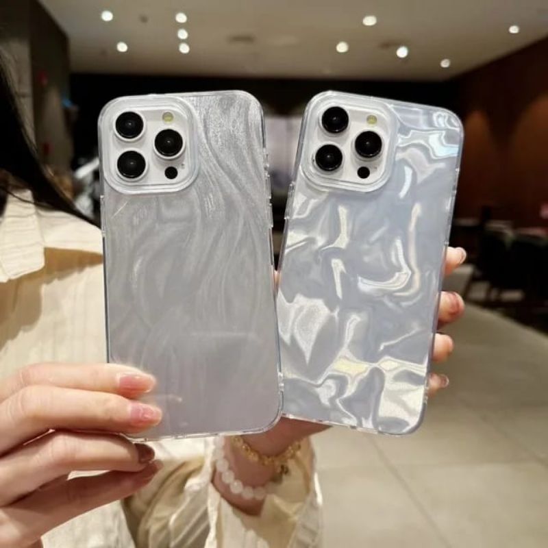 Jual NEW! CASE CASE WATERY HOLOGRAM SILVER FEATHER SUITABLE FOR SAMSUNG A14 S21FE A50 A50S A30S ...