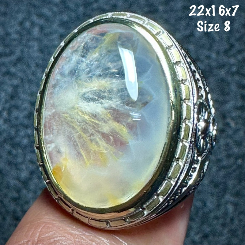 Jual Cincin Batu Akik Natural Baturaja Kembang Ice (asli alam) | Shopee ...