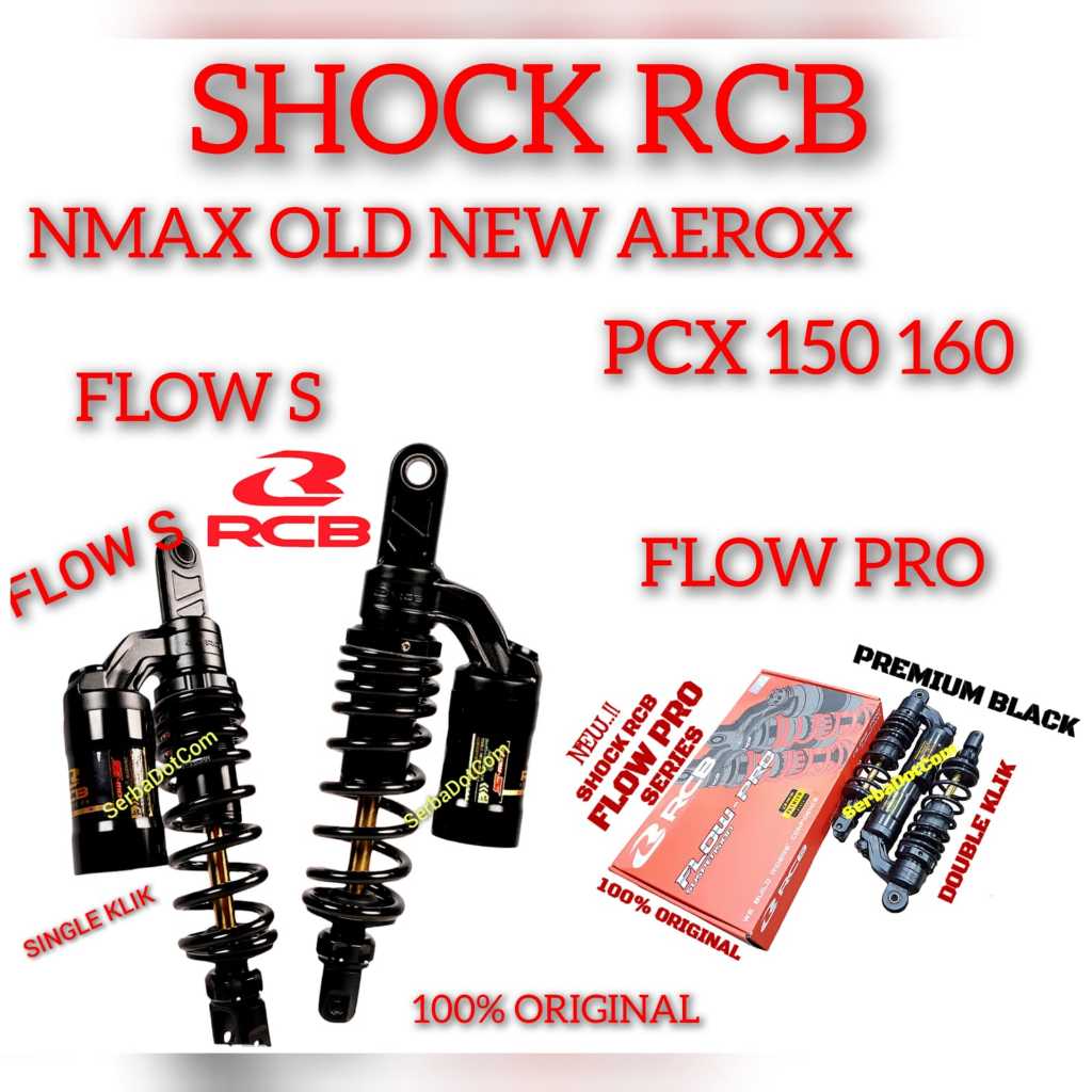 Jual SHOCK RCB FLOW PRO S PREMIUM BLACK SERIES AS GOLD PCX 150 160 NMAX ...