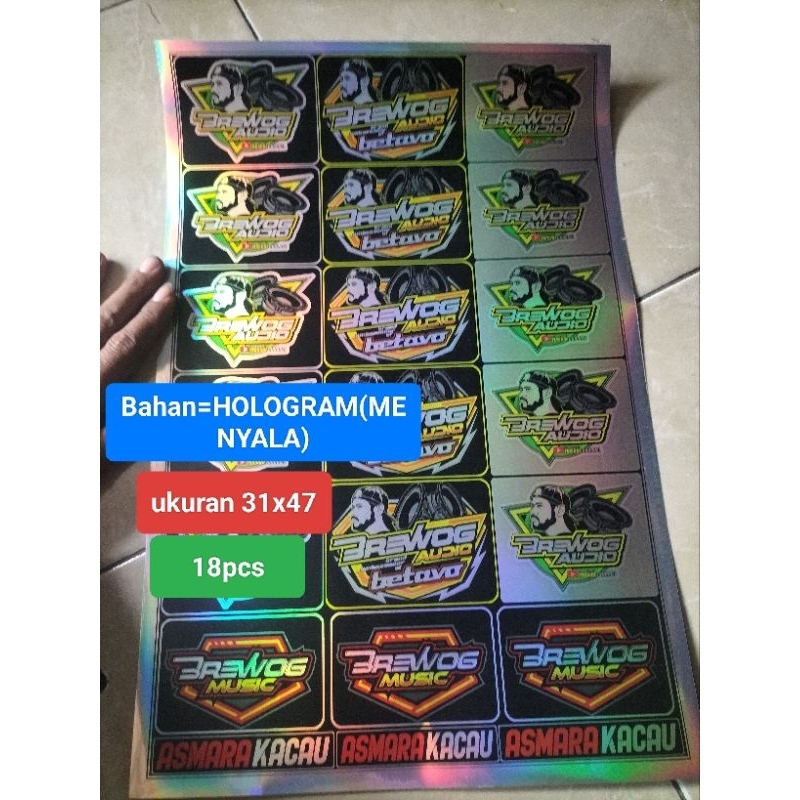 Jual STIKER BREWOG AUDIO | STIKER ANTI AIR |STIKER BREWOG ISI 18 BIJI BAHAN HOLOGRAM/MENYALA ...