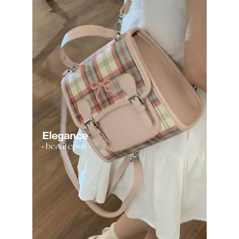 Jual Tas Motif Kotak-kotak Elegan Korean Style/Tas Kupu-kupu Ransel ...