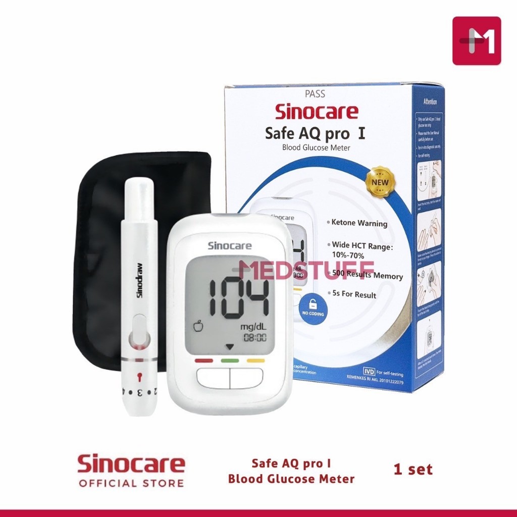 Jual Sinocare Safe AQ Pro 1 Meter Alat Sinocare Safe AQ Pro I Alat Cek ...