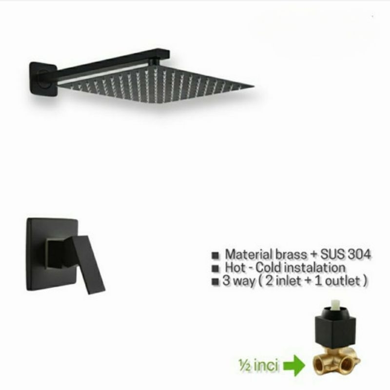 Jual Shower Tanam Stenlis Panas Dingin/Wallshower Tanam Set Kran Tanam ...