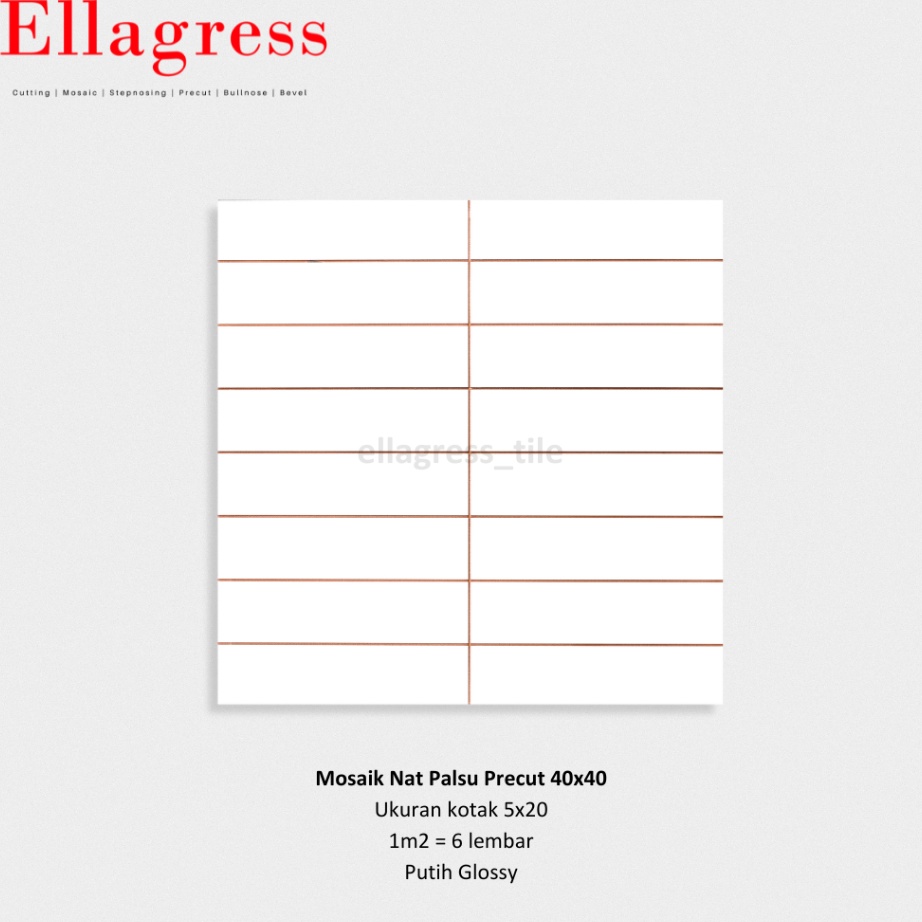 Jual KF7 Ellagress Mosaik Precut Nat Palsu Keramik 4x4 Lantai Dinding ...