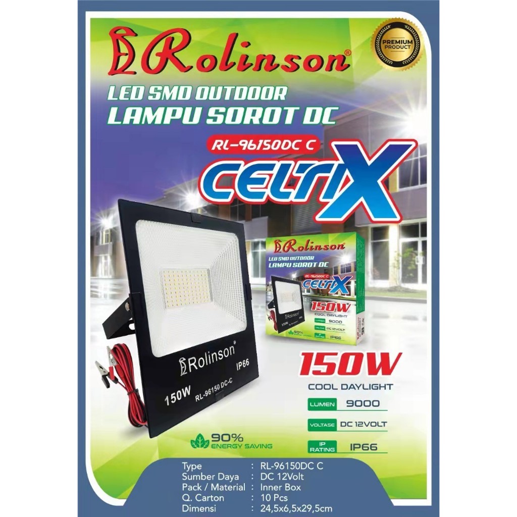 Jual FLXshop - Lampu sorot DC 12V 150Watt IP66 Aki Tembak Rolinson RL-96150DC Celtrix | Shopee ...