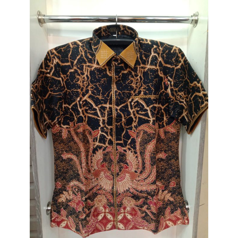 Jual KEMEJA BATIK DOBY SMOCK LENGAN PENDEK DOUBLE FURING JAS FULL ...