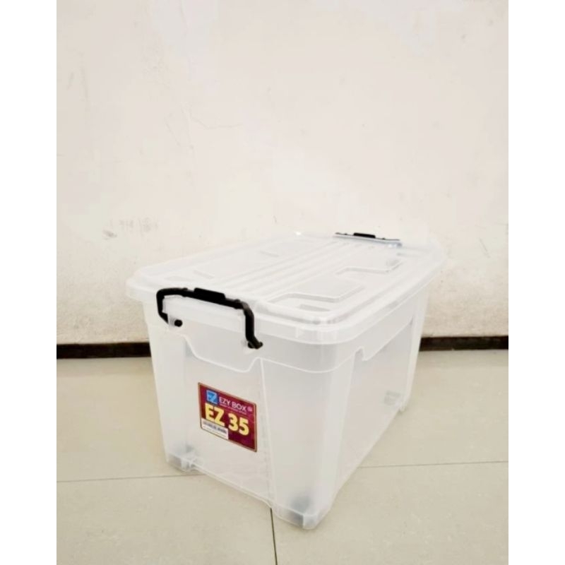 Jual container box transparan 35 liter / box container 35 liter bening ...