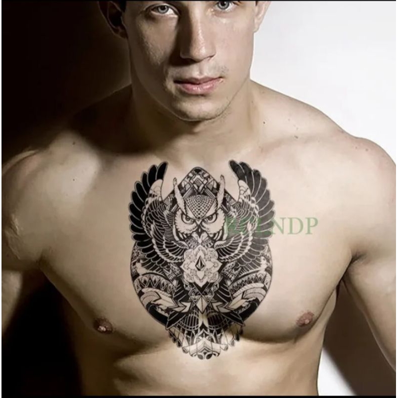 Jual tatto temporer burung hantu tato dada lengan | Shopee Indonesia