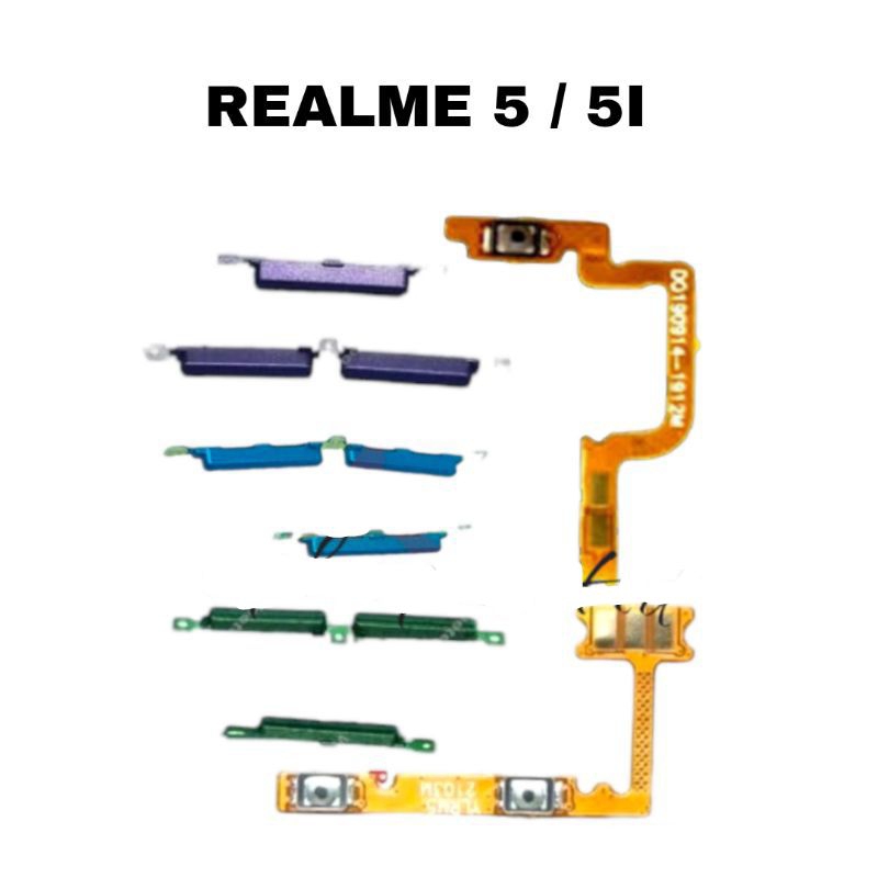Jual tombol set fleksibel Realme 5 ON OFF + VOLUME Fullset ORIGINAL | Shopee Indonesia