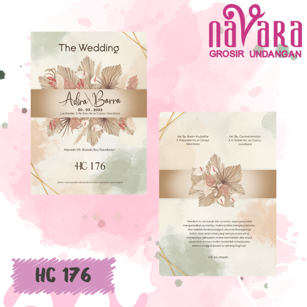 Jual Blangko undangan atau kertas undangan pernikahan merek HC 176 dengan bahan kertas BC ...