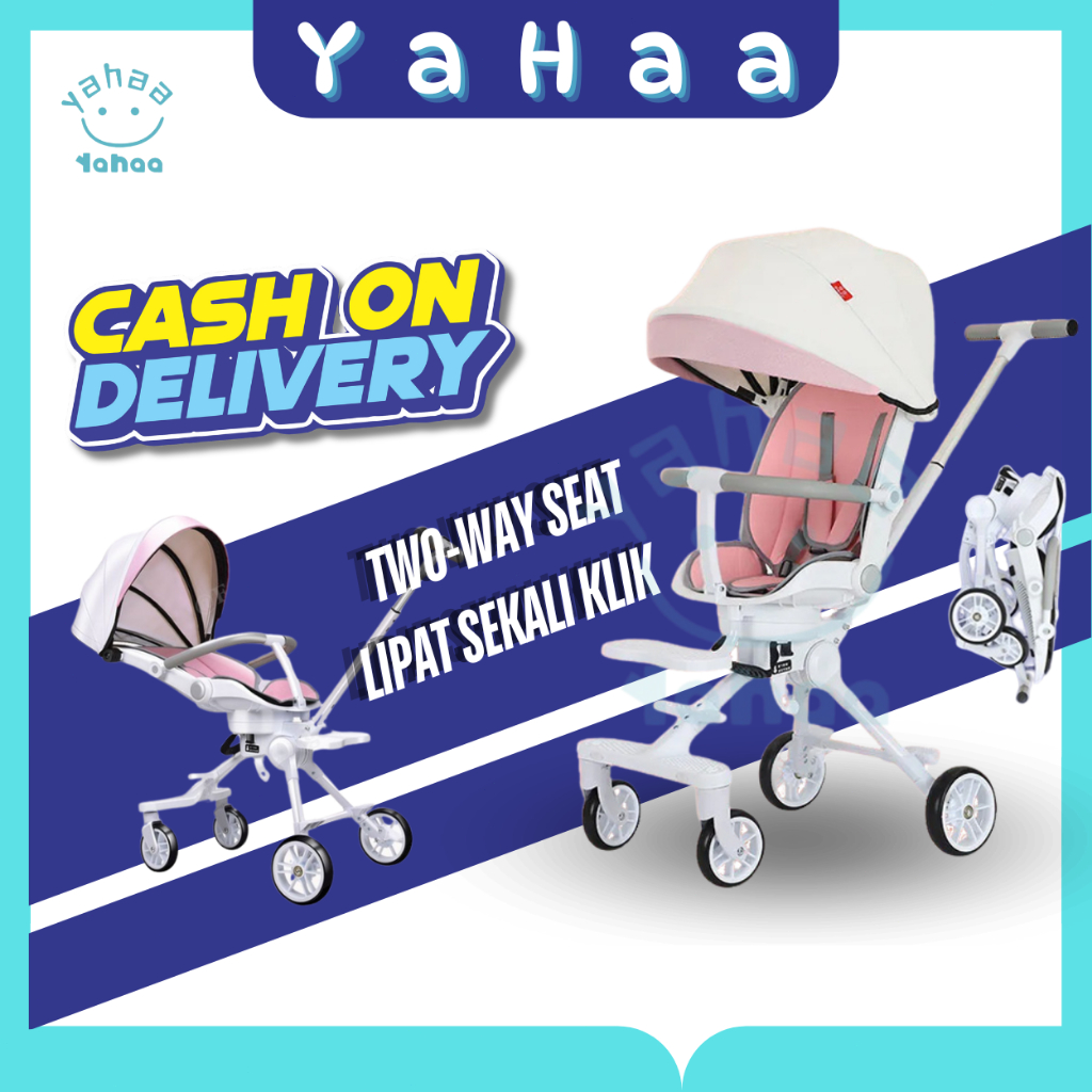 Jual YAHAA Baby Magic Stroller 180 Rotating Kids Stroller Two Way Magic ...