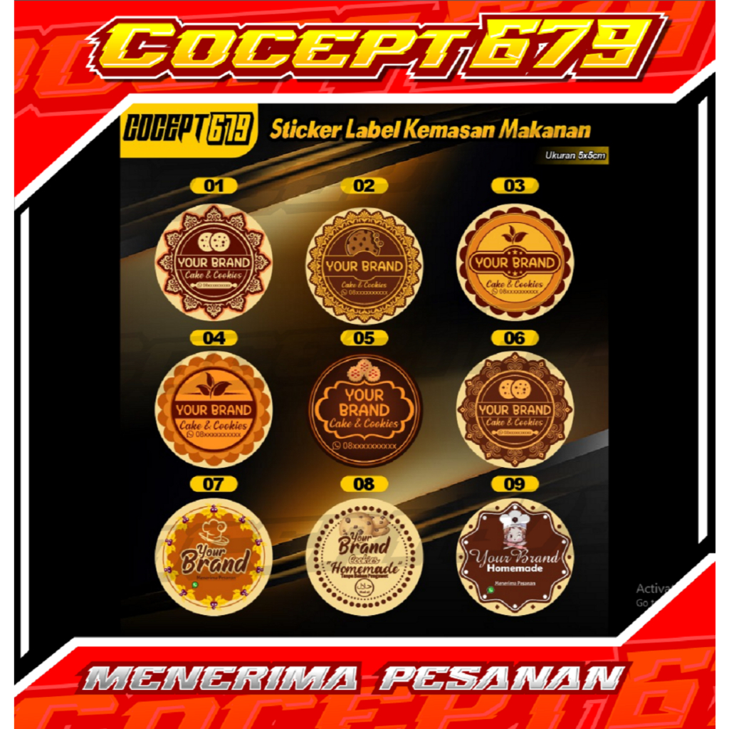 Jual Stiker Crhomo + Stiker label Makanan Ukuran 5x5 Cm Satu Lembar Isi ...
