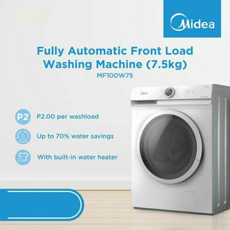 Jual Mesin Cuci Midea Front 7.5kg 7.5 kg Loading MF100W75 MF-100W75 ...