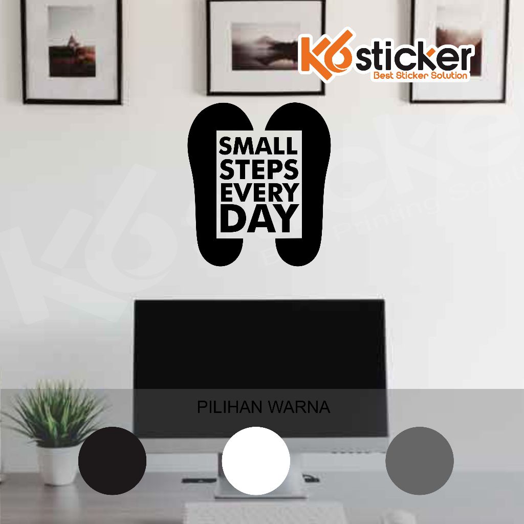 Jual Stiker Dinding Quotes Small Steps Every Day Wall Sticker Cutting ...
