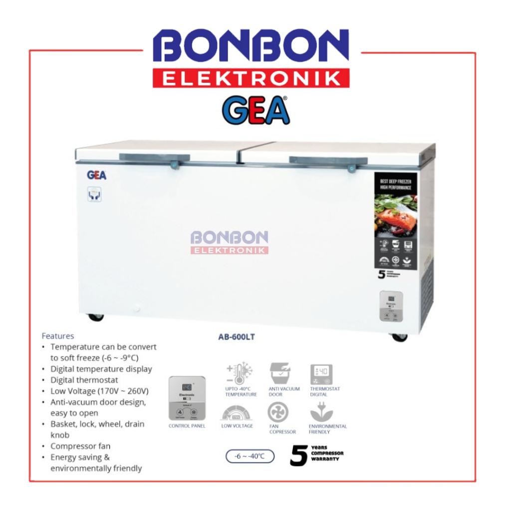 Jual GEA Chest Freezer 500L AB-600LT / AB 600LT / AB600 500 Liter Low ...