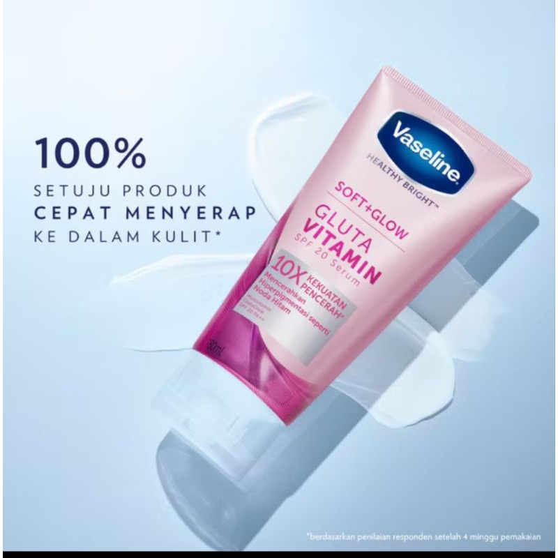Jual Vaseline Soft Glow Gluta Vitamin Spf 20 Serum 180ml | Shopee Indonesia
