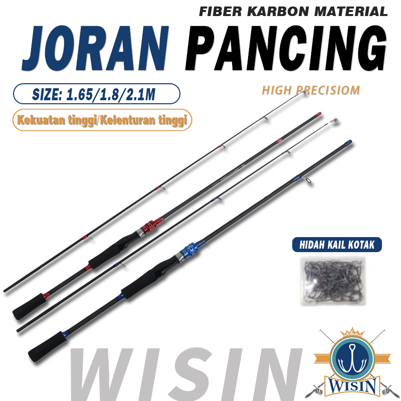 Jual WISIN Joran Pancing 1.65m/1.8m/2.1m Fishing Rod Carbon Resistansi ...