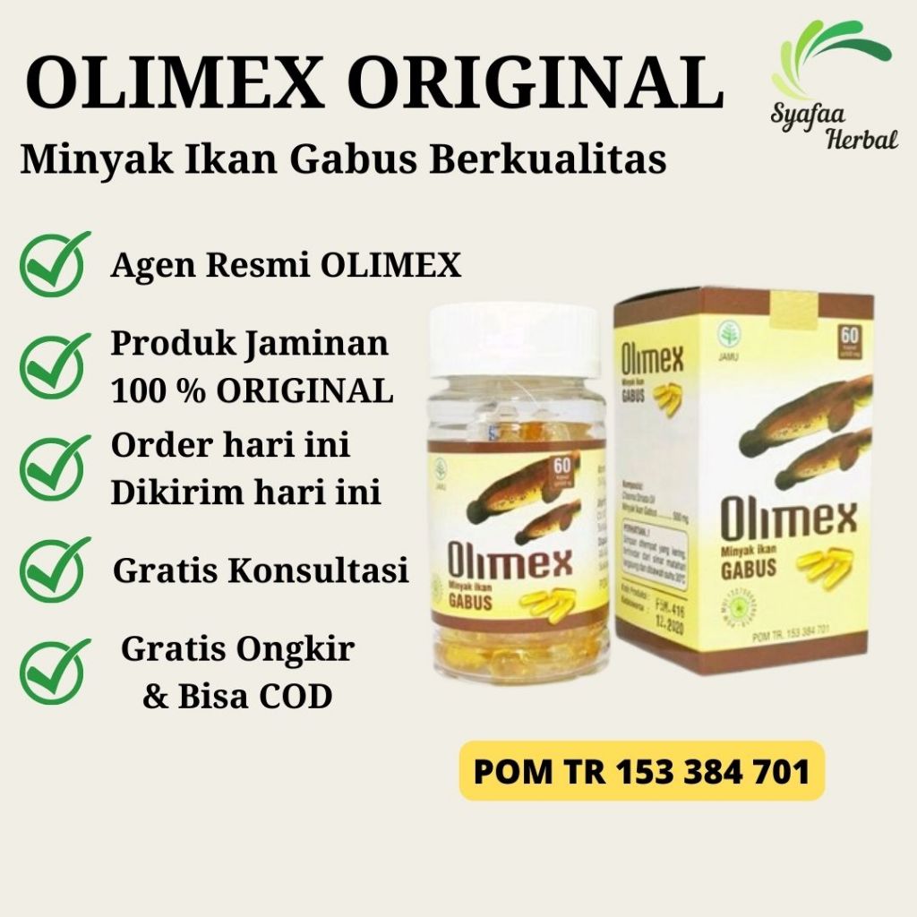 Jual Olimex Original Minyak Ikan Gabus Kutuk Obat Luka Pasca Operasi 60 kapsul | Shopee Indonesia