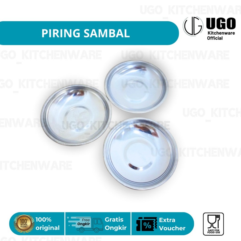 Jual UGO Piring Kecil Sambal Stainless Steel | Piring Sambal Saos Kecap ...