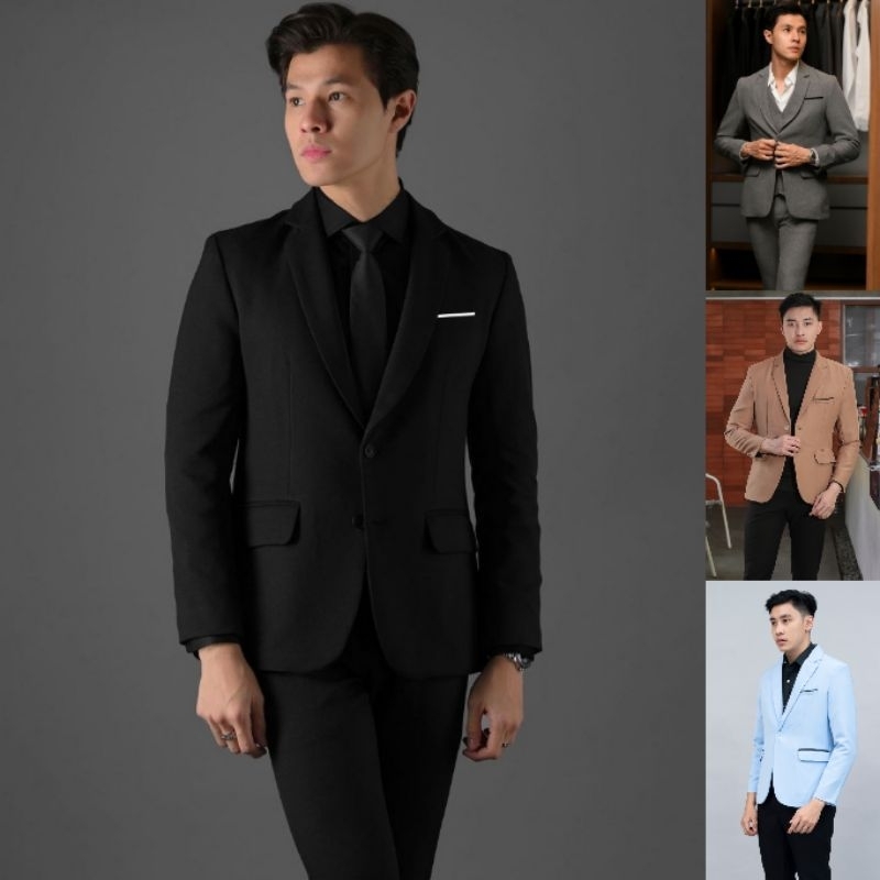 Jual Dvandra.id Jas Blazer Pria Hitam Jas Formal Casual Jas Hitam Jas ...