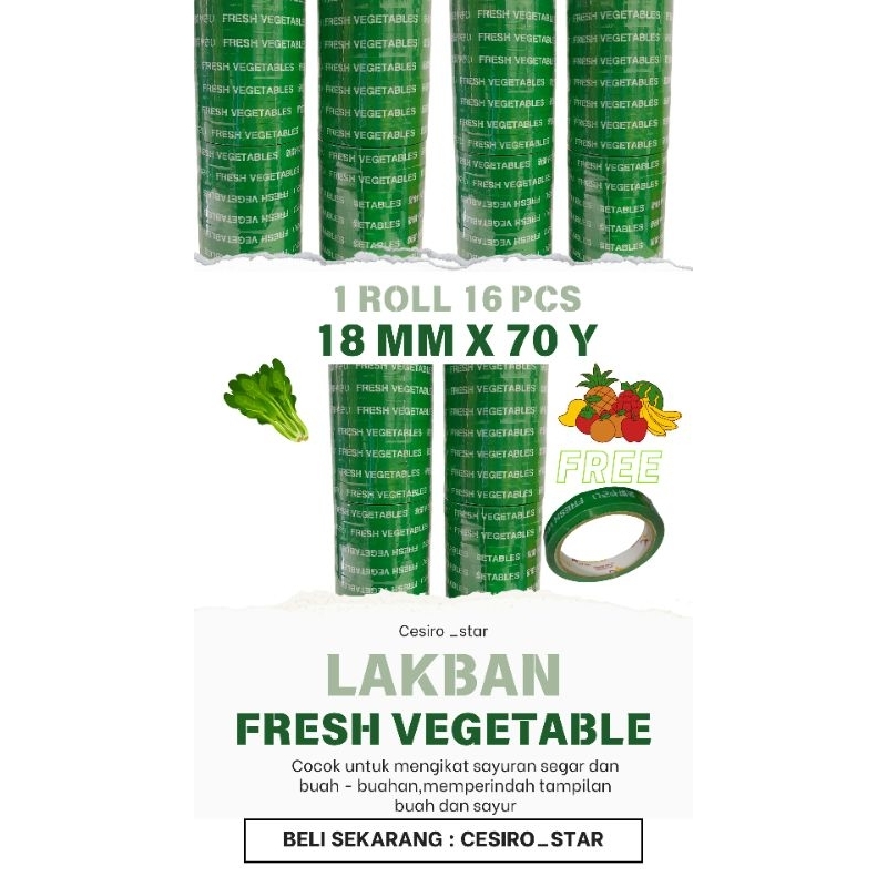 Jual Lakban Fresh Vegetables (1Slop isi 16pcs + free 2 pcs | Shopee ...
