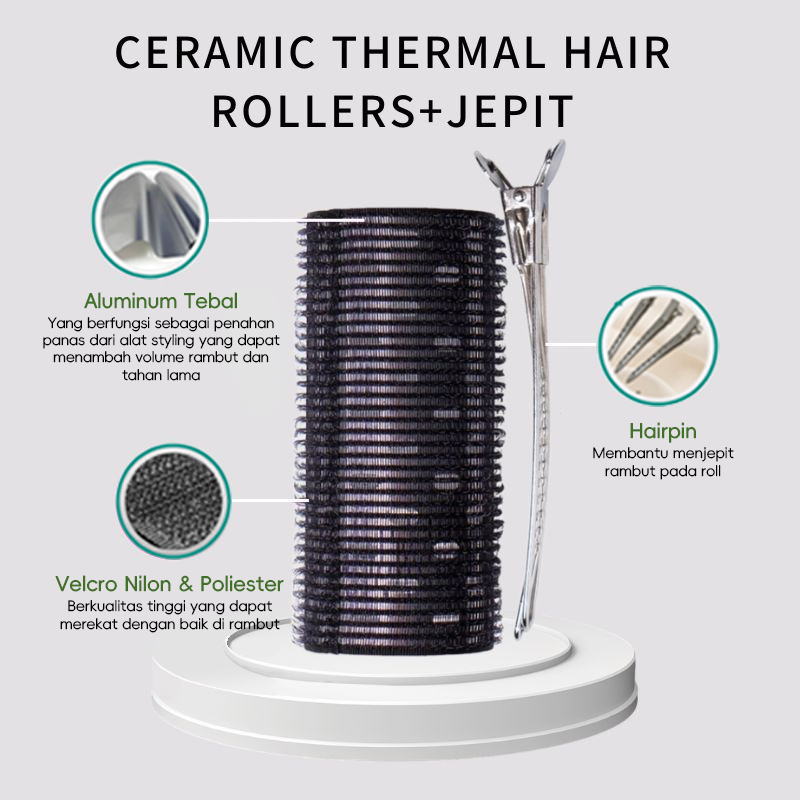 Jual 【Buy 1 get 1】 NICEME Hair Roller Thermal Jumbo 12x5cm - Set ...