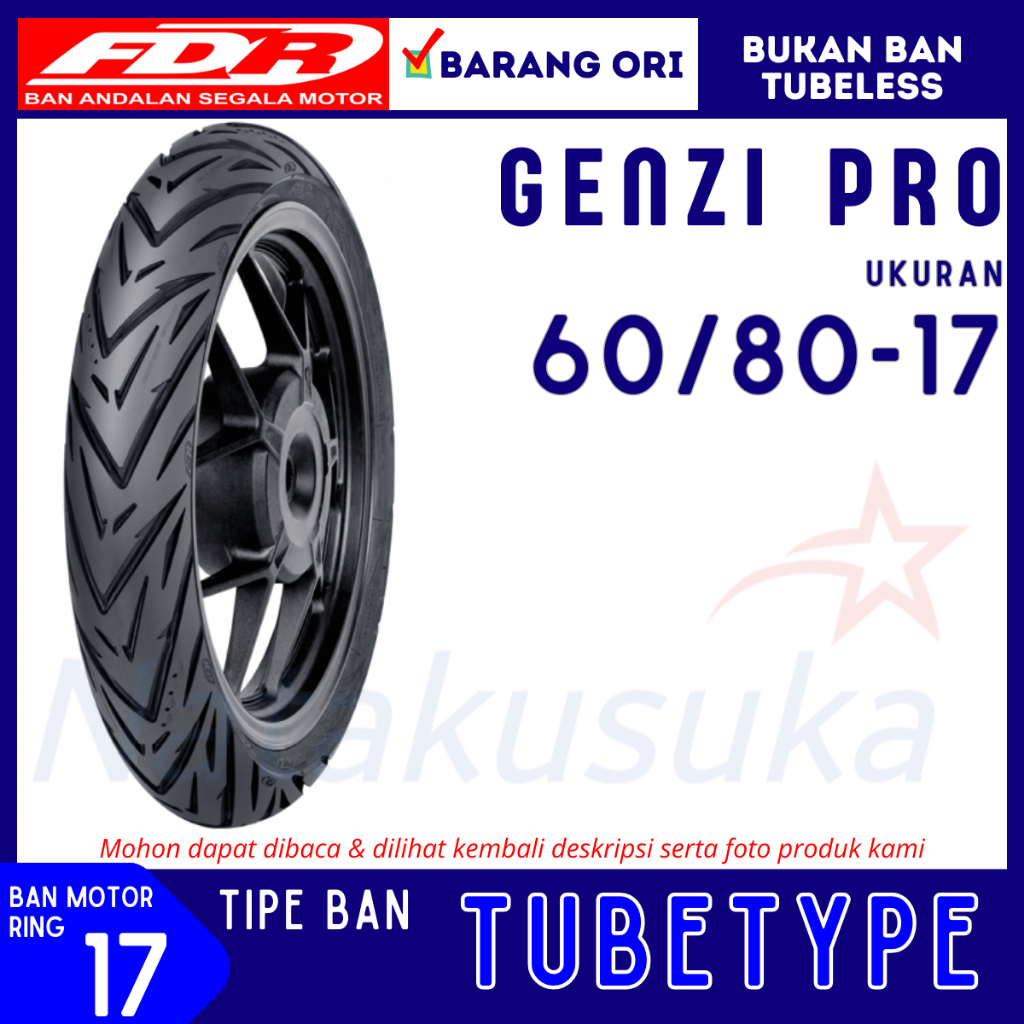 Jual Ban Motor FDR Genzi Pro 60/80-17 Tubetype (TT) Motor Bebek | Shopee Indonesia