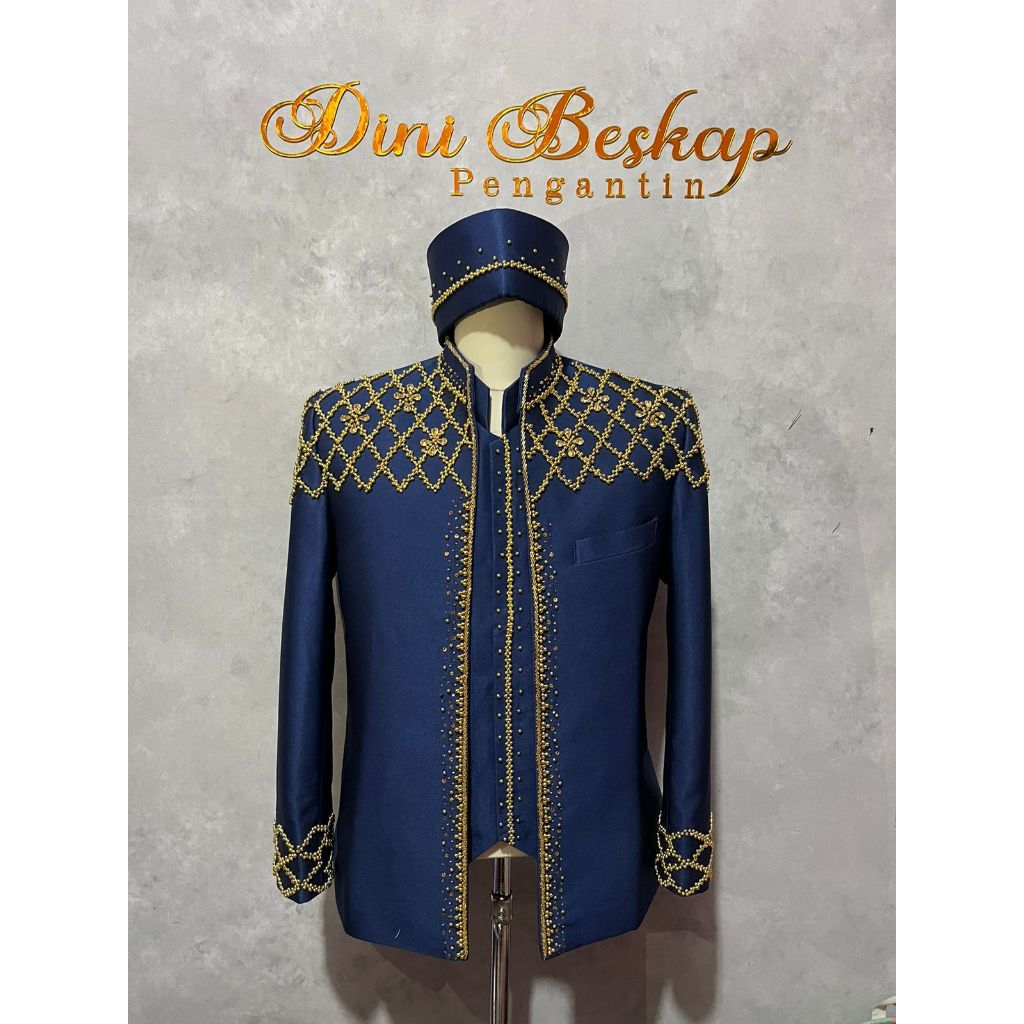 Jual Beskap Pengantin Semi Wool Model Batik Mutiara | Shopee Indonesia