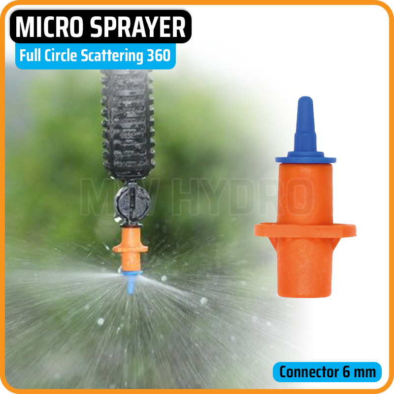 Jual Micro Sprayer, Full Circle Scattering 360, Connector 6 mm | Nozzle ...