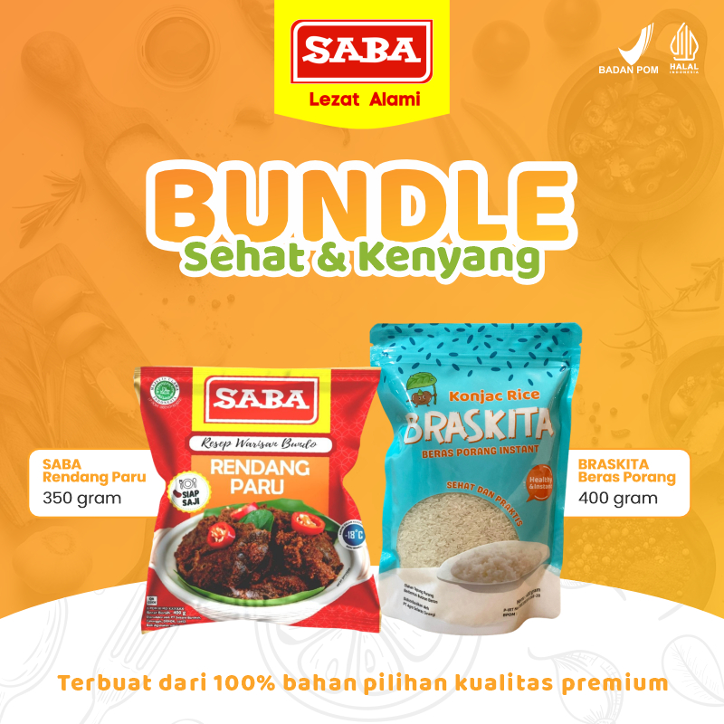 Jual Beras Porang Instan Braskita 400g + SABA Rendang Paru 350g ...
