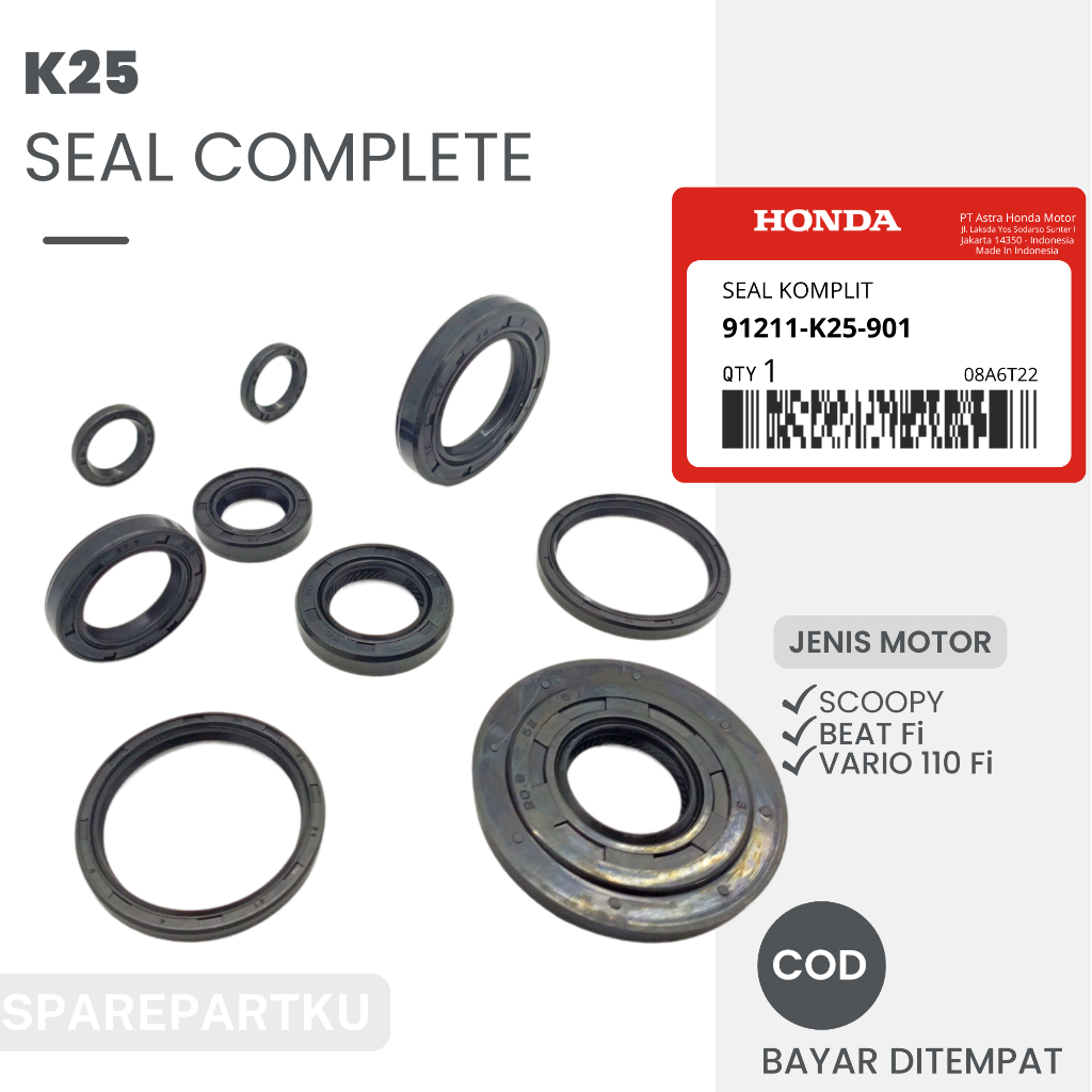 Jual KZL/K25 SEAL COMPLETE, BEAT Fi, SCOOPY, VARIO 110 Fi/ SIL KOMPLIT/ KRUK/ KRUG/ GARDAN ...