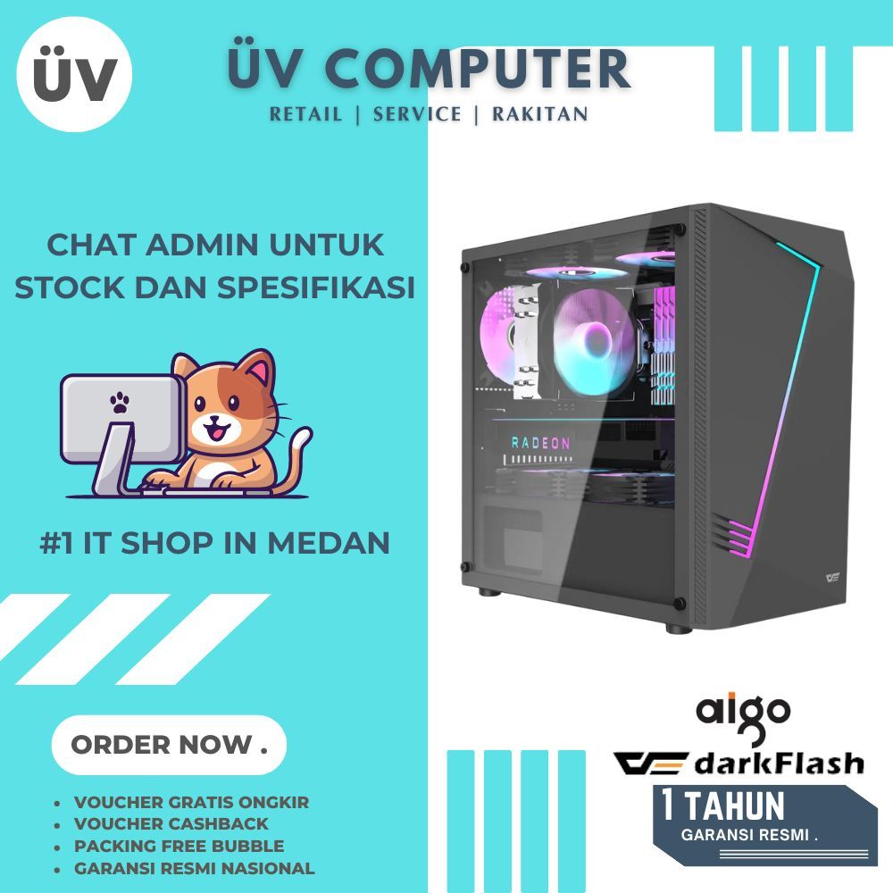 Jual Casing PC Komputer AIGO DarkFlash Dark Flash Dexterous AL390 | Mid ...