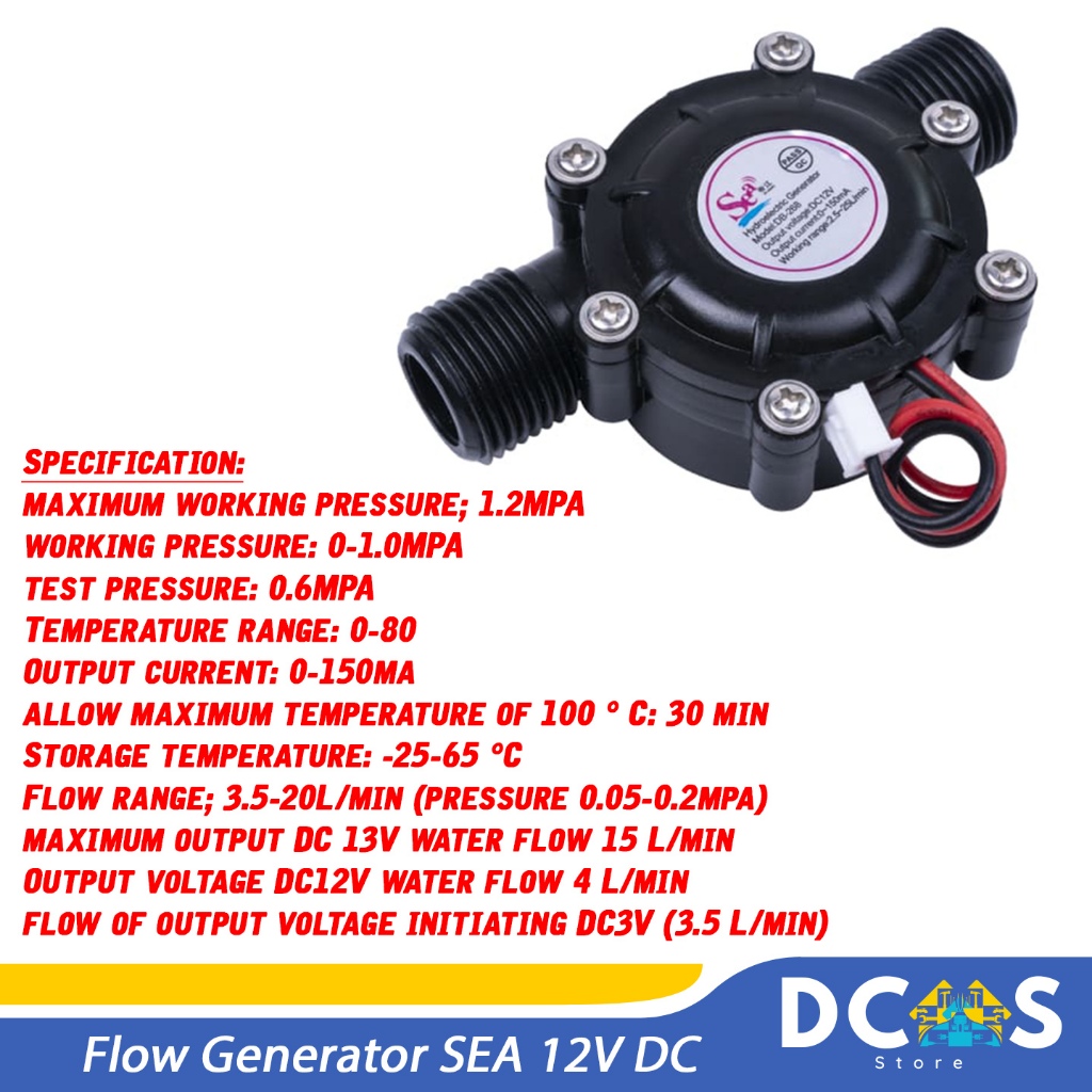 Jual Flow Generator SEA 12V DC Micro Hydro Water Turbine Charging DB ...