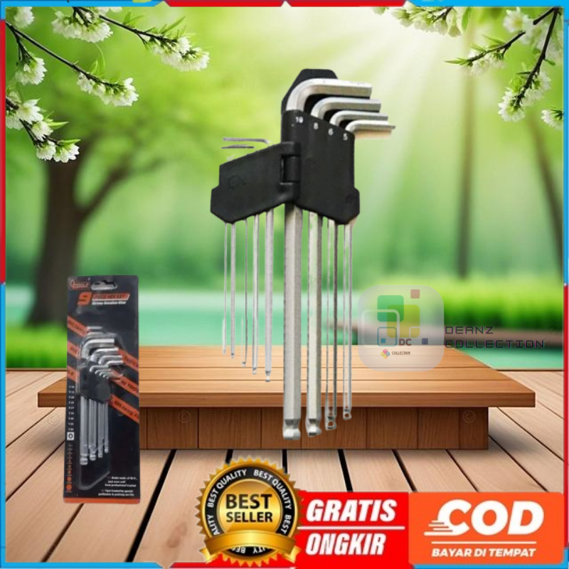 Jual Kunci L Panjang 9 Piece Tork Set Kunci L Hexagonal Kunci L Hex Key ...
