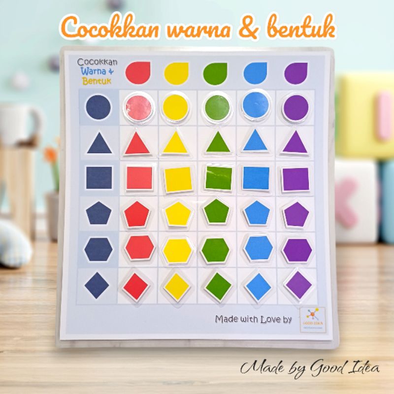 Jual Media Belajar Mencocokkan Warna & Bentuk/Match Color and Shape ...