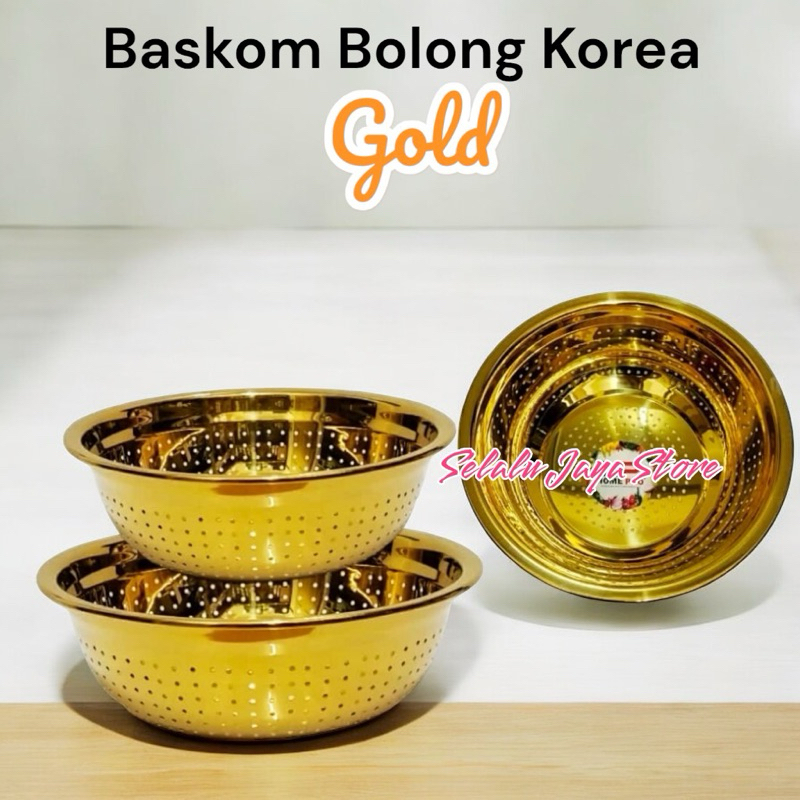 Jual mangkok lubang korea Baskom bulat gold baskom korea lubang emas ...