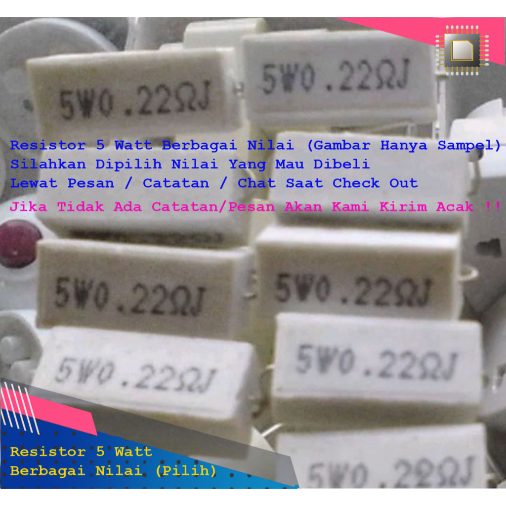 Jual Resistor 5Watt 5W 5 Watt Putih Kapur Berbagai Nilai Ukuran Ohm (lihat deskripsi) | Shopee ...