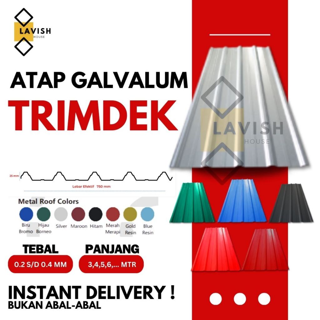 Jual ATAP TRIMDEK GALVALUM ATAP SPANDEK ATAP GALVALUM SPANDECK/SPANDEK ...