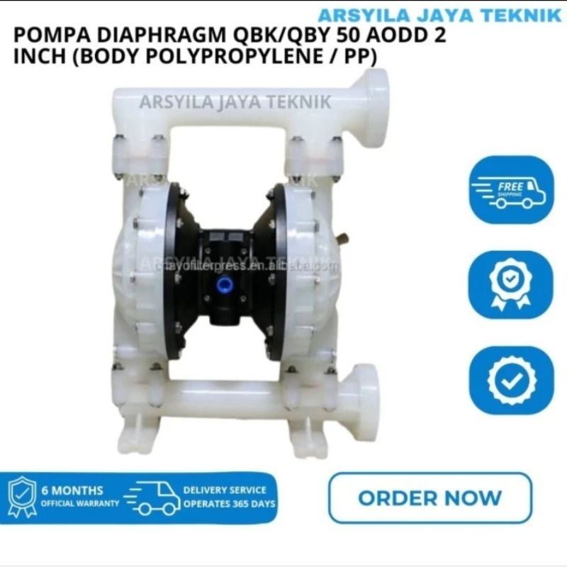 Jual Pompa Diaphragm QBK/QBY 50 AODD 2 inch (Body polypropylene) | Shopee Indonesia