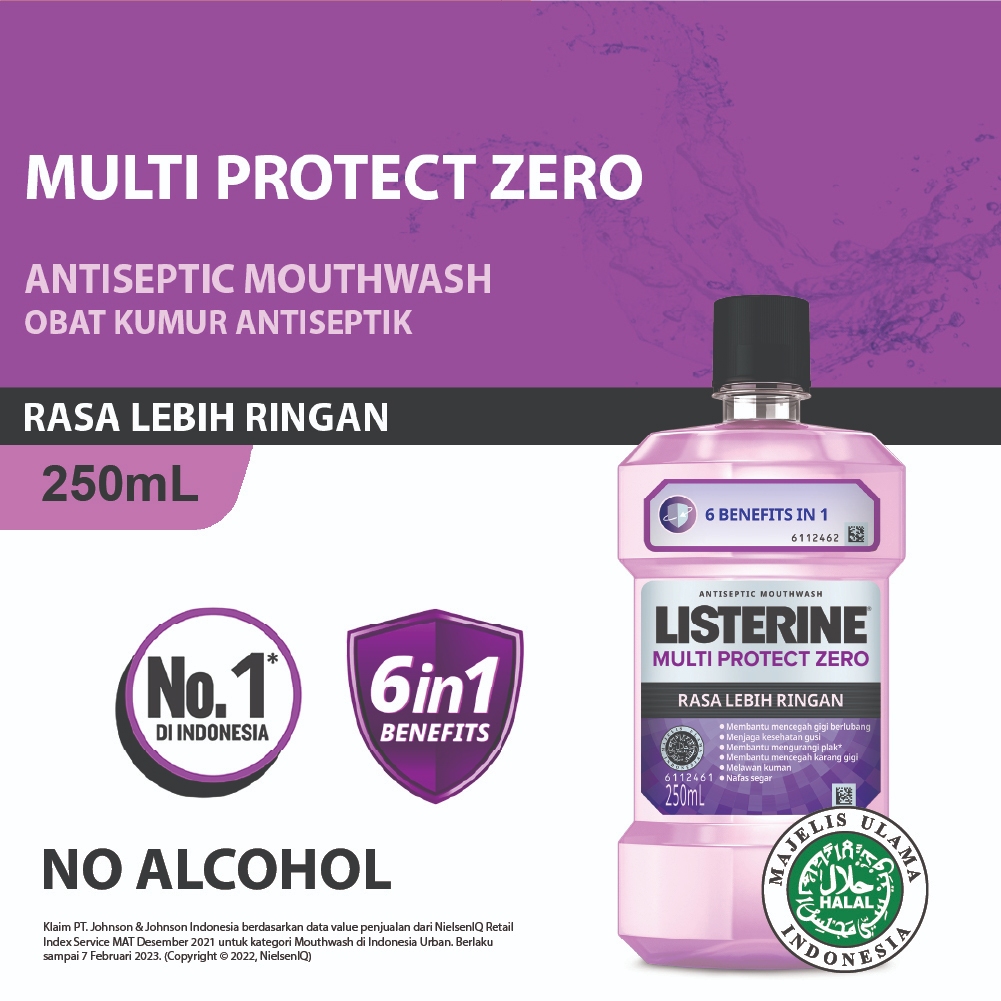 Jual LISTERINE Multi Protect Zero Antiseptic Mouthwash / Obat Kumur ...