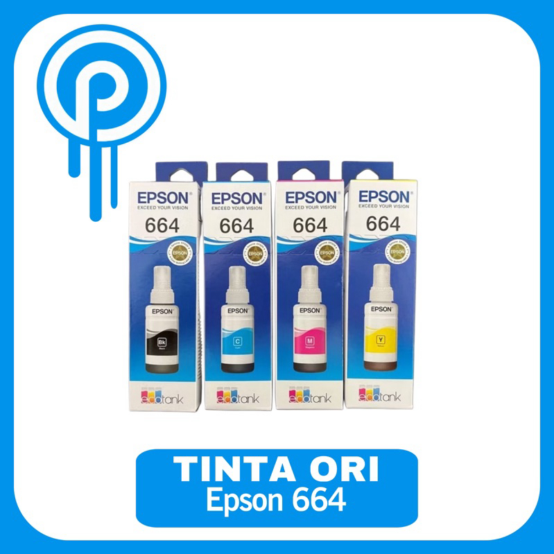 Jual TINTA EPSON 664 ECOTANK ORIGINAL 100% TINTA PRINTER EPSON ( BLACK, CYAN, MAGENTA, YELLOW ...