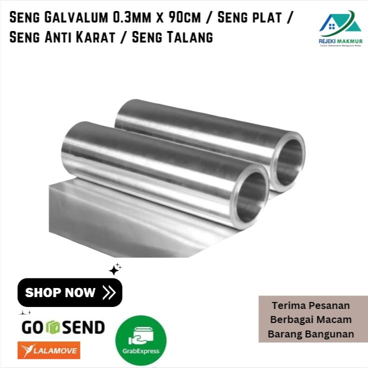 Jual Seng Galvalum 0.3mm x 90cm / Seng plat / Seng Anti Karat / Seng ...