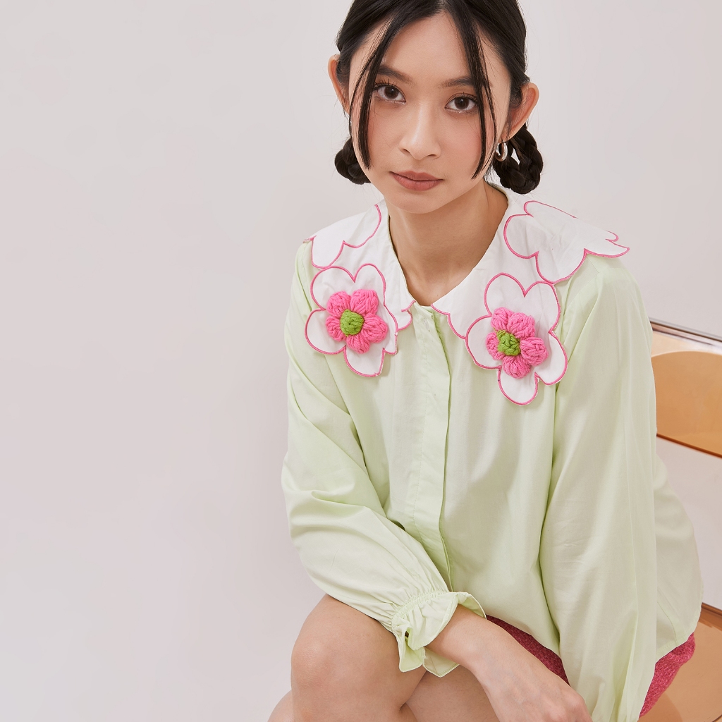 Jual Marriane Flower Blouse 015 | Wilexa Official | Kemeja Wanita ...