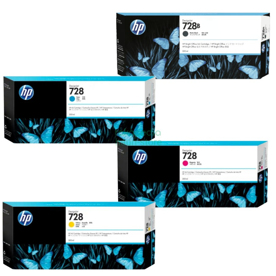 Jual tinta ploter hp 728 matte black & 728 color (300ml) original 100% ...