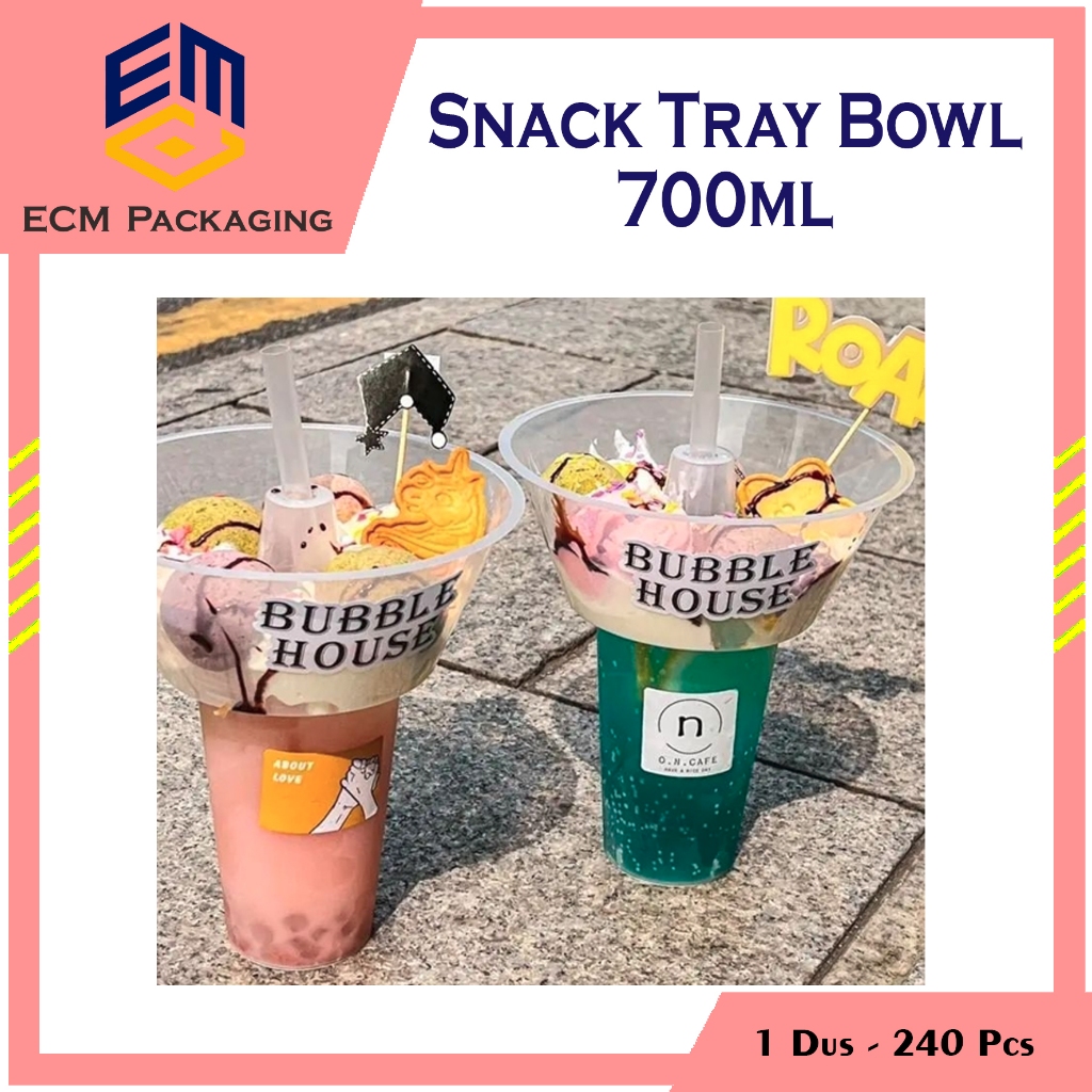 Jual Cup Snack Tray 3in1 Bowl + CUP INJECTION (5PCS) | Snack Tray ...