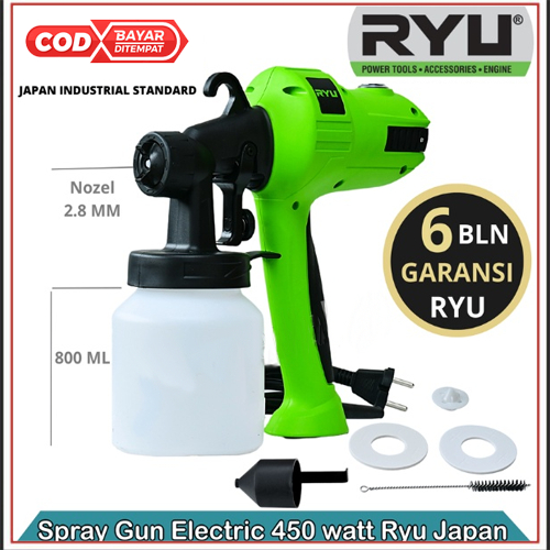 Jual RYU - RSE 800 Spray Gun Electric Alat Semprotan Cat tembok 800ml ...