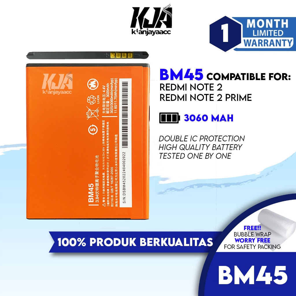 Jual Baterai Redmi Note 2 BM45 Original OEM Batrai Batre Battery Hp Ori ...