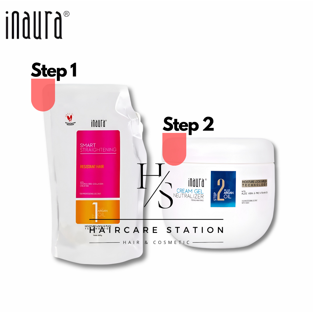 Jual Paket inaura Smart Straightening Step 1 Reffil 600ml + Neutralizer ...