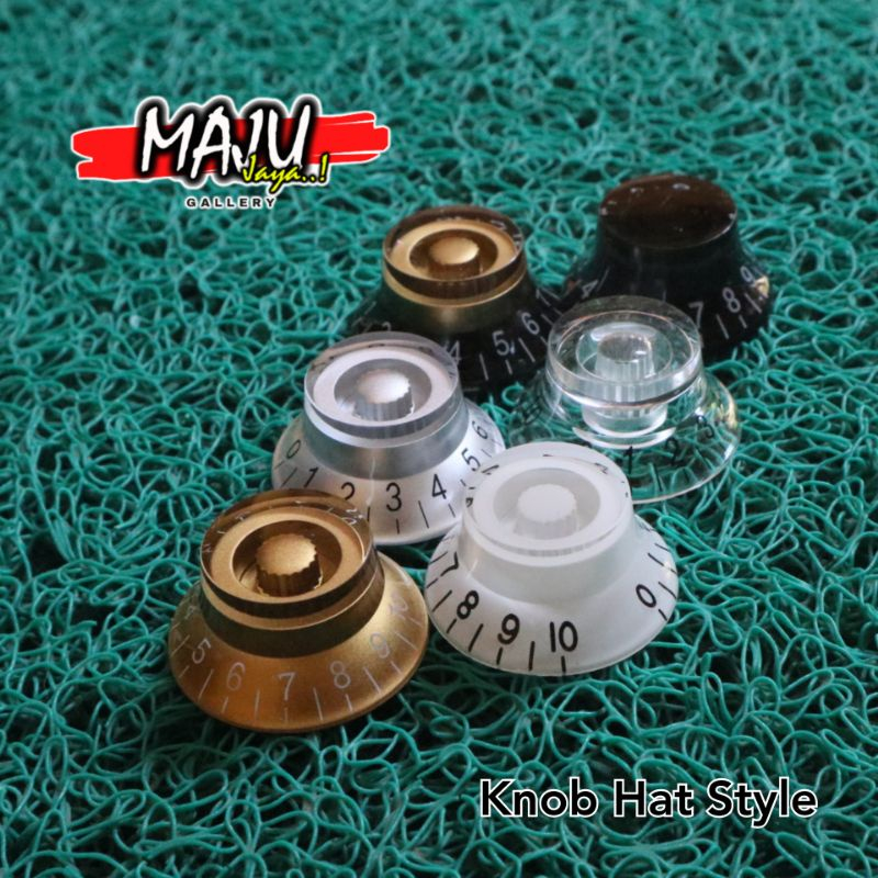 Jual knob tutup potensio potensiometer LP SG hat style hitam gold putih ...