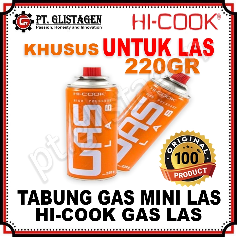 Jual HI-COOK Tabung Gas Las Mini 220 gram / Kaleng Tabung Gas Las 220gr ...